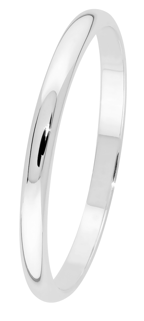 Lykka Exclusive white gold plain engagement ring 2 mm - watchesonline.com