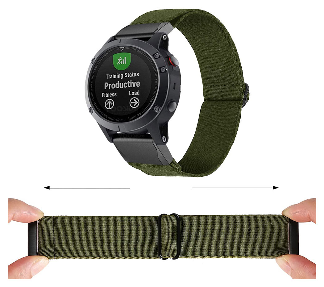 Garmin Fenix elastic nylon band quick release Army Green 22 mm ...