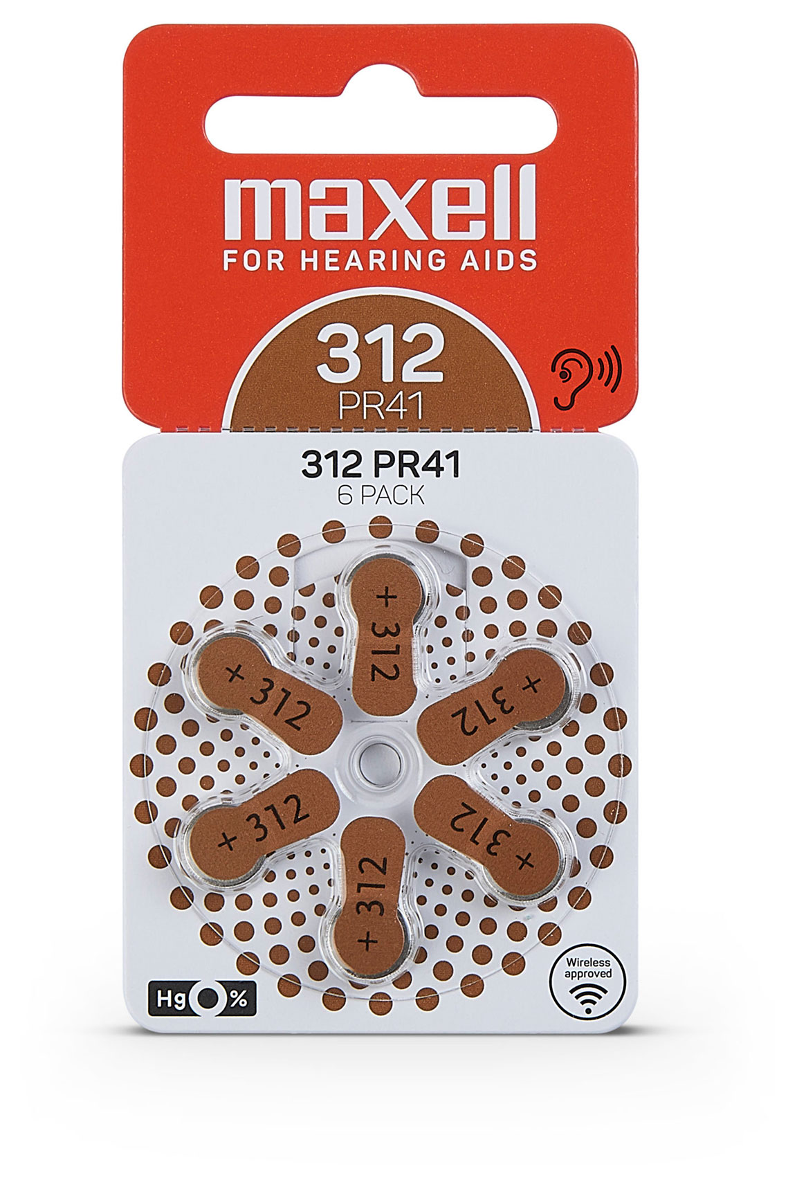 Maxell 312 hearing aid battery 6-pack - watchesonline.com
