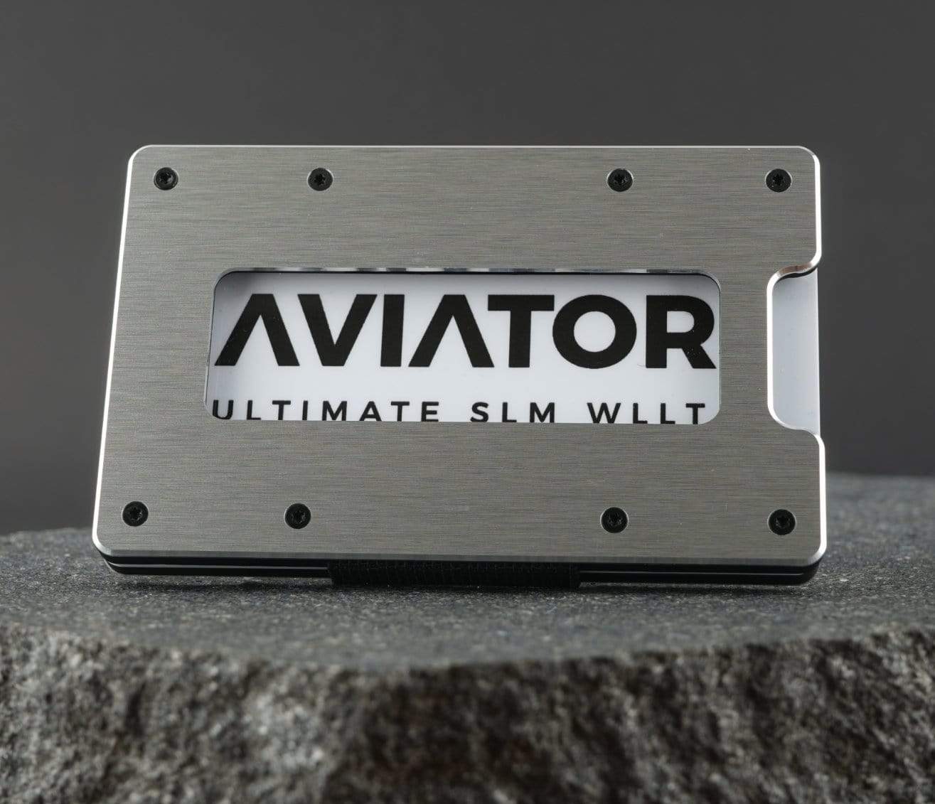 Aviator wallet SLIDE Brushed Silver acryl coinholder Slim ...
