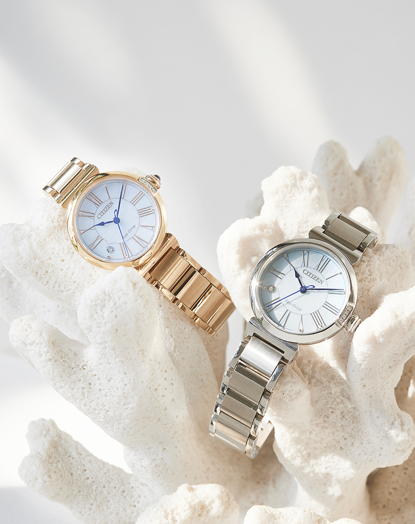 Citizen Eco-Drive Ladies May bells rosegold diamond EM1063-89D ...