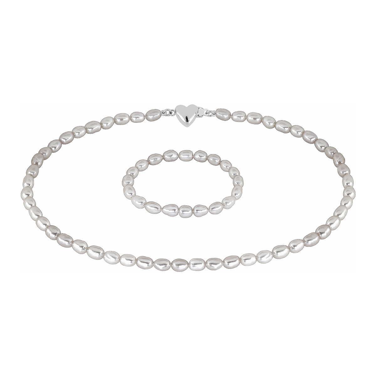 Lykken Pearls white bead necklace 30+10cm - watchesonline.com