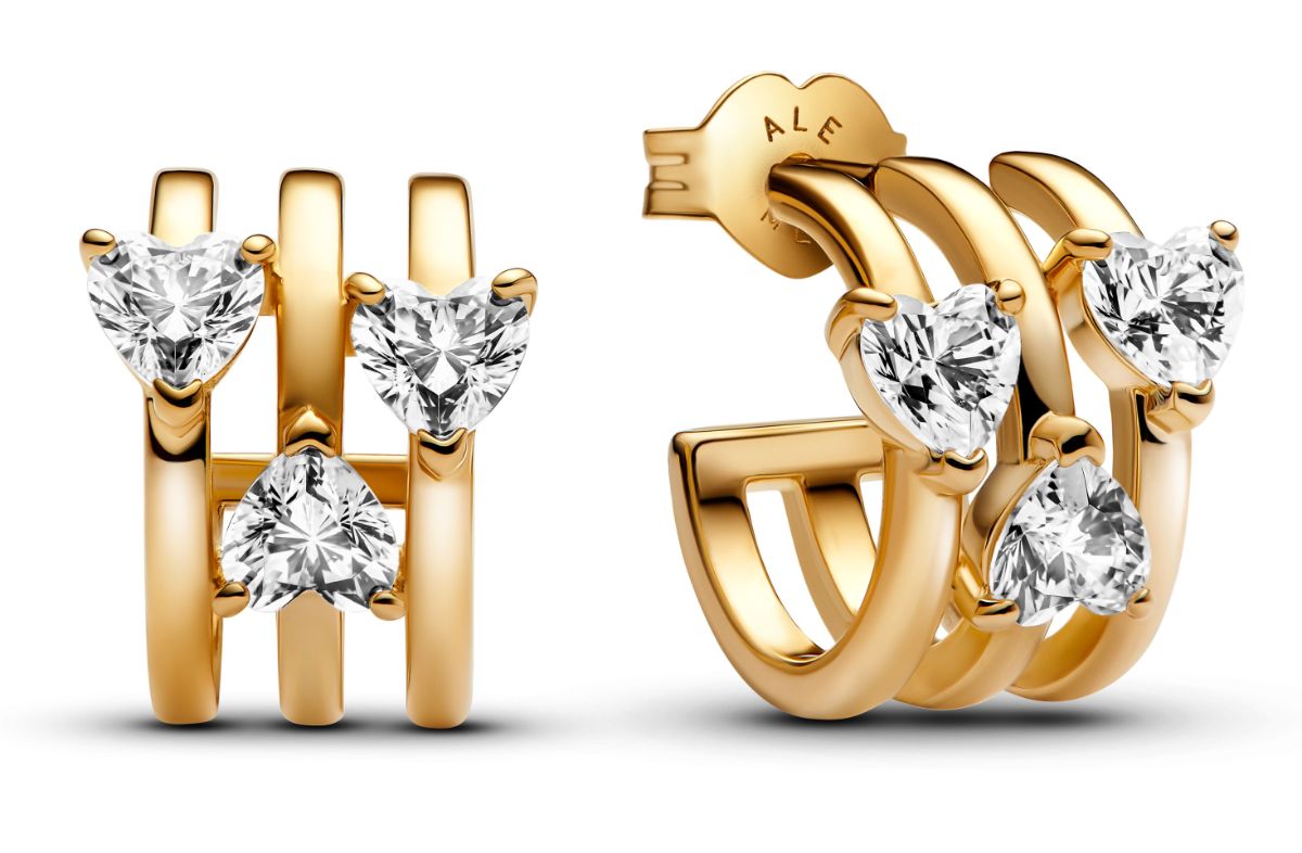 Pandora Timeless triple earrings goldplated 263656C01 - watchesonline.com