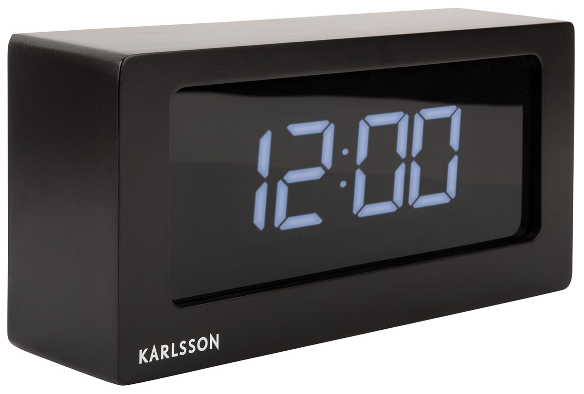 Karlsson Boxed LED Black Alarm Clock KA5868BK - watchesonline.com